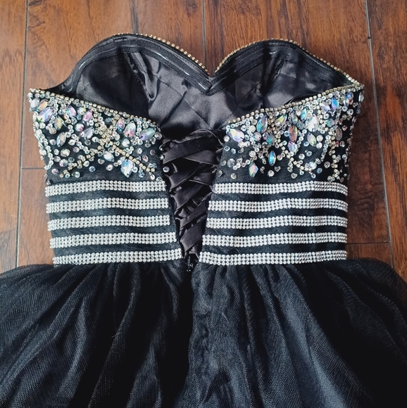 Anny Lee | Dresses | Punk Rock Goth Strapless Black Prom Party Dress ...